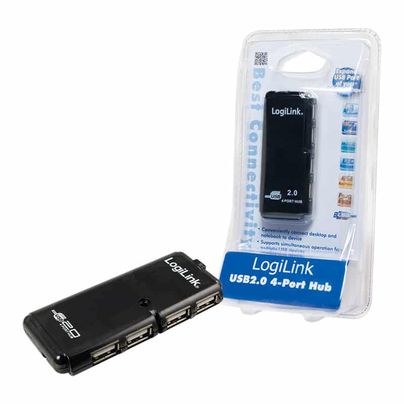 Logilink Hub USB 2.0, 4 ports, anthracite-transparent