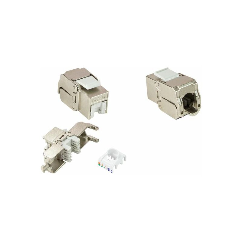 Installations réseaux LogiLink Embase Keystone Cat.6A, blindé, testé EC